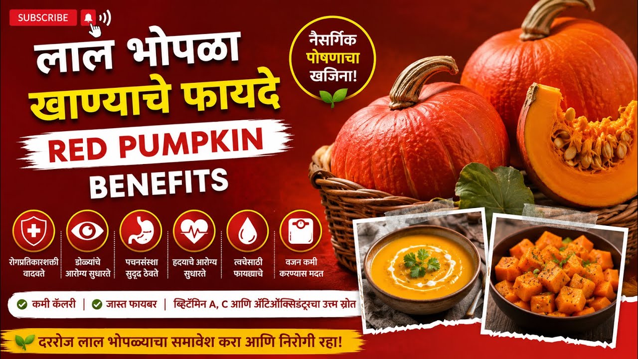 लाल भोपळा खाणे आहे अतिशय गुणकारी/लाल भोपळा खाण्याचे फायदे/red pumpkin ...