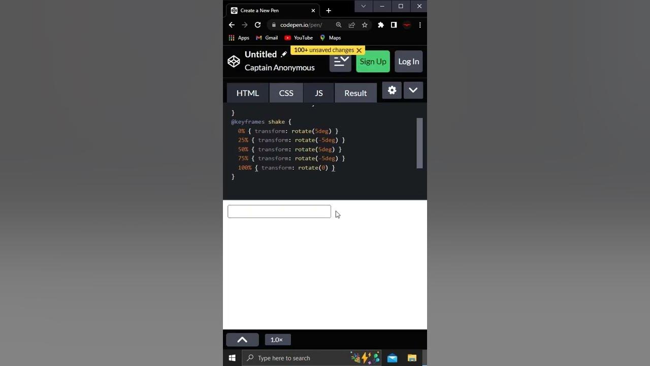 Invalid Input Shake Animation With Html And Css In Less Than One Minute Shorts Youtube 1945