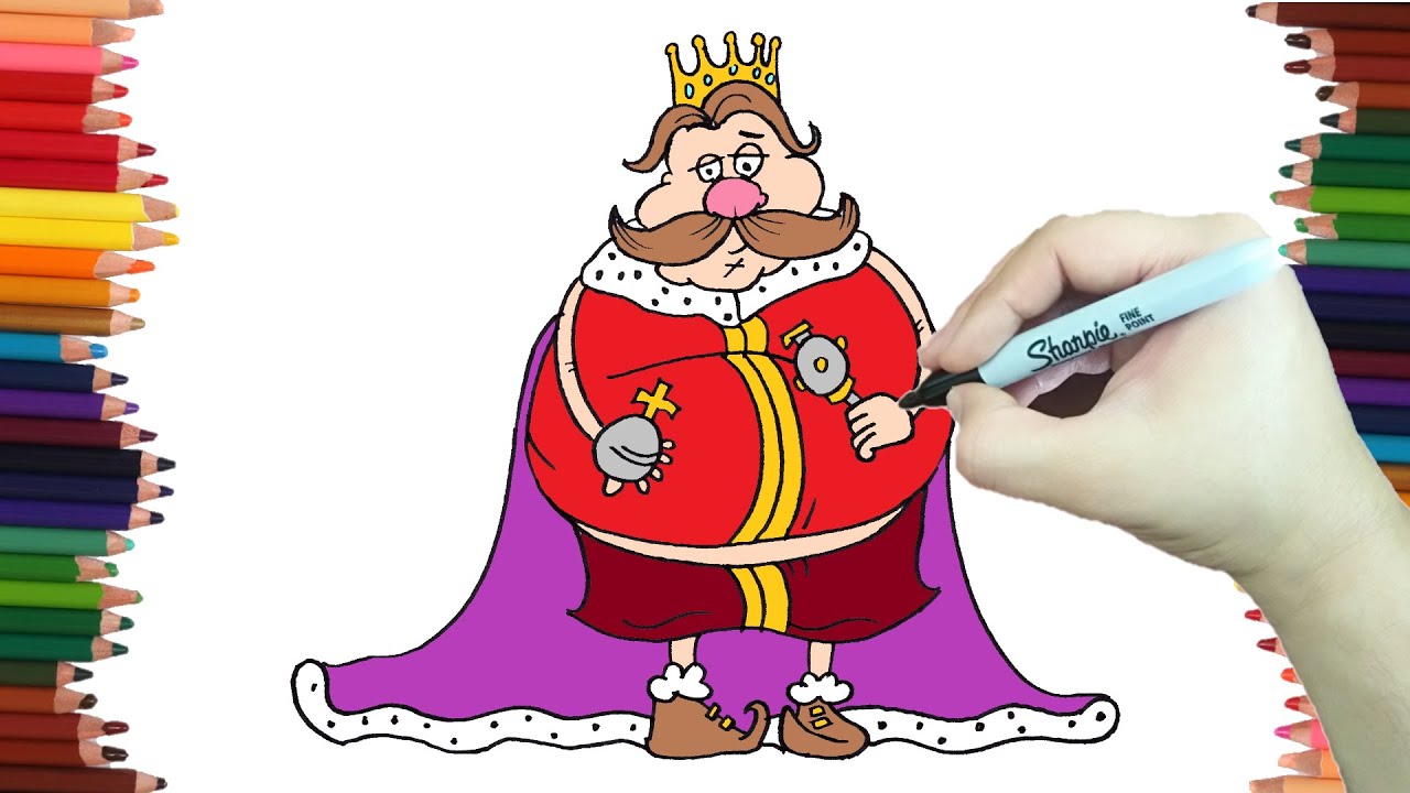 How to draw easily a FAT KING Step by Step - YouTube