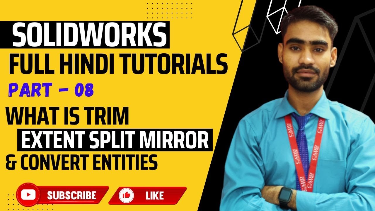 Solidworks tutorial for beginners | Convert entities Trim Extend Spilt ...