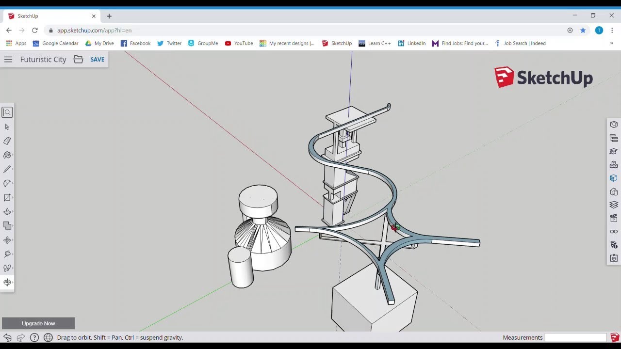 SketchUp Futuristic City 1 - YouTube