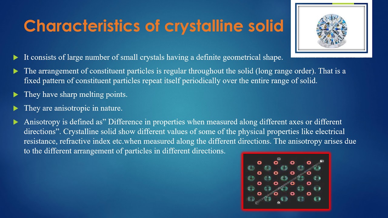 Crystalline and amorphous solids- Class XII - YouTube