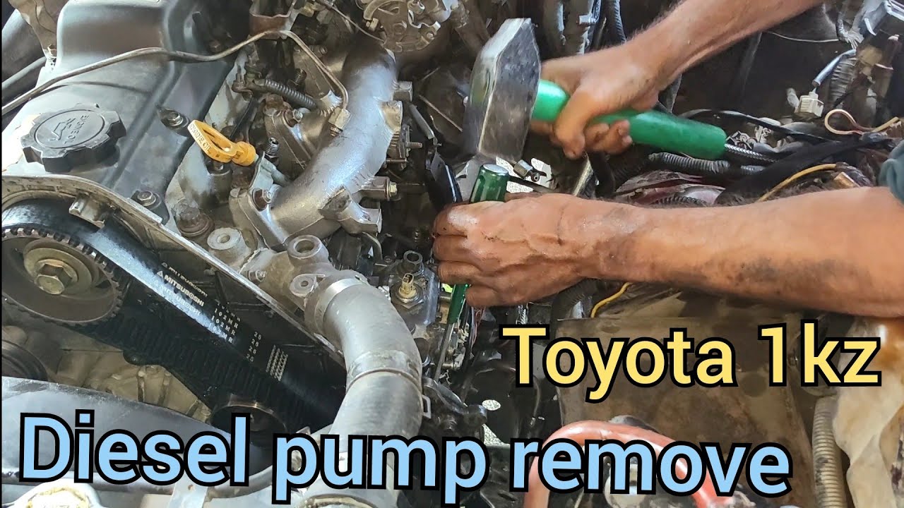how to Toyota 1kz engine diesel pump remove - YouTube