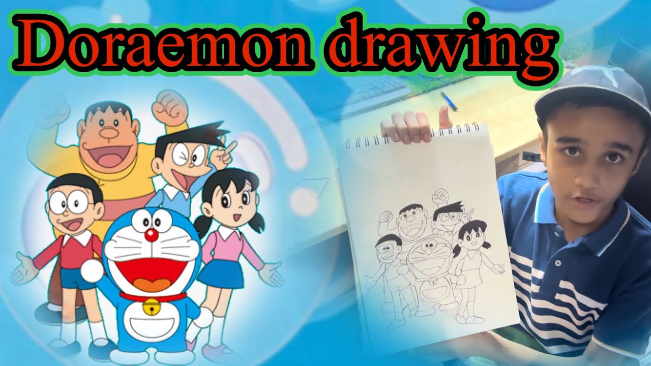 Doraemon Drawing| How to draw Doraemon and his friends|Easy drawing ...