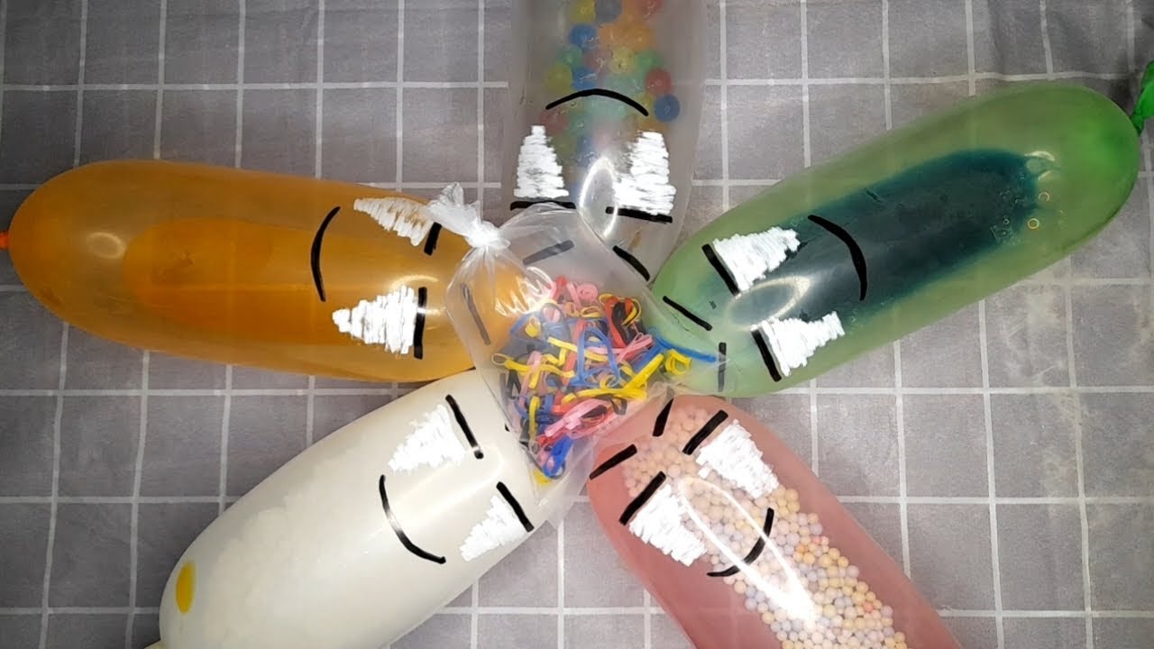 Making Slime with Funny Balloons | Mixing Slime with Funny Balloons ...