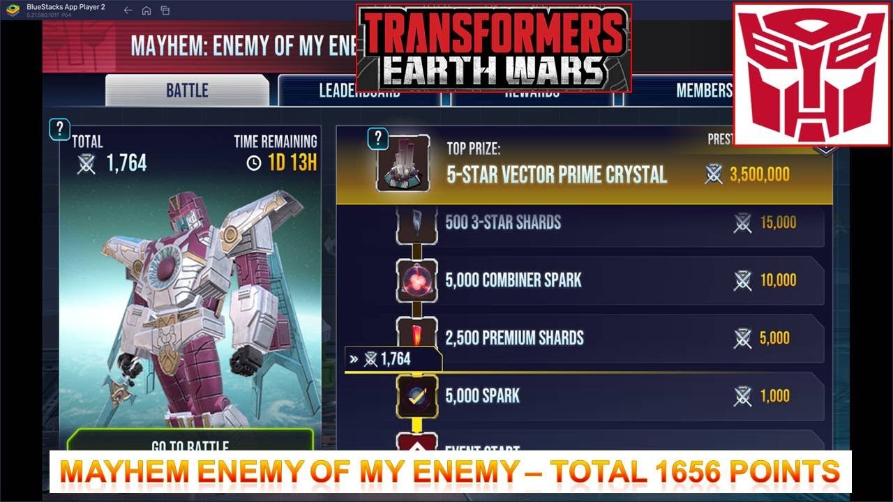 Transformers Earth Wars - MAYHEM ENEMY OF MY ENEMY Alliance Event ...