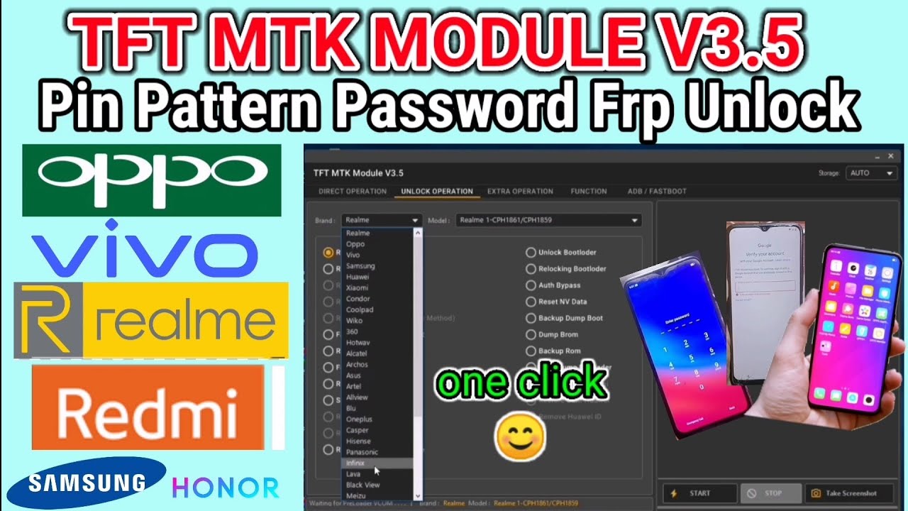 TFT Mtk Module v3.5 / All in one Mtk unlock Tool / Pin Pattern Frp Unlock One Click 🔥🔥 - YouTube