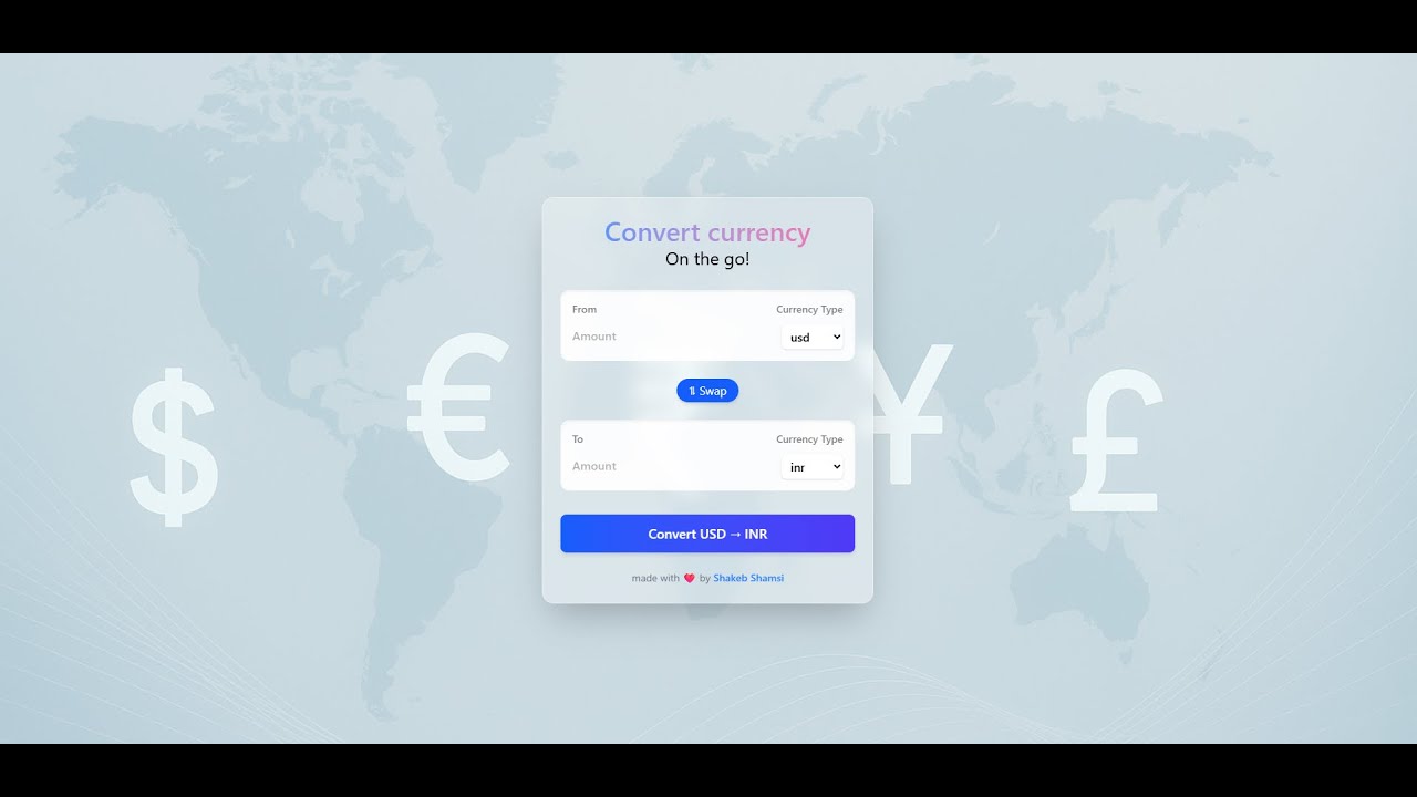 Currency Converter App Made with React | React.js Project with API Integration - YouTube