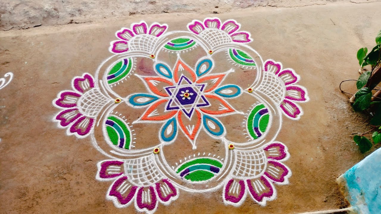 Monday Rangoli kolam designs 🌺🪷🌺 #muruga Rangoli kolam - YouTube