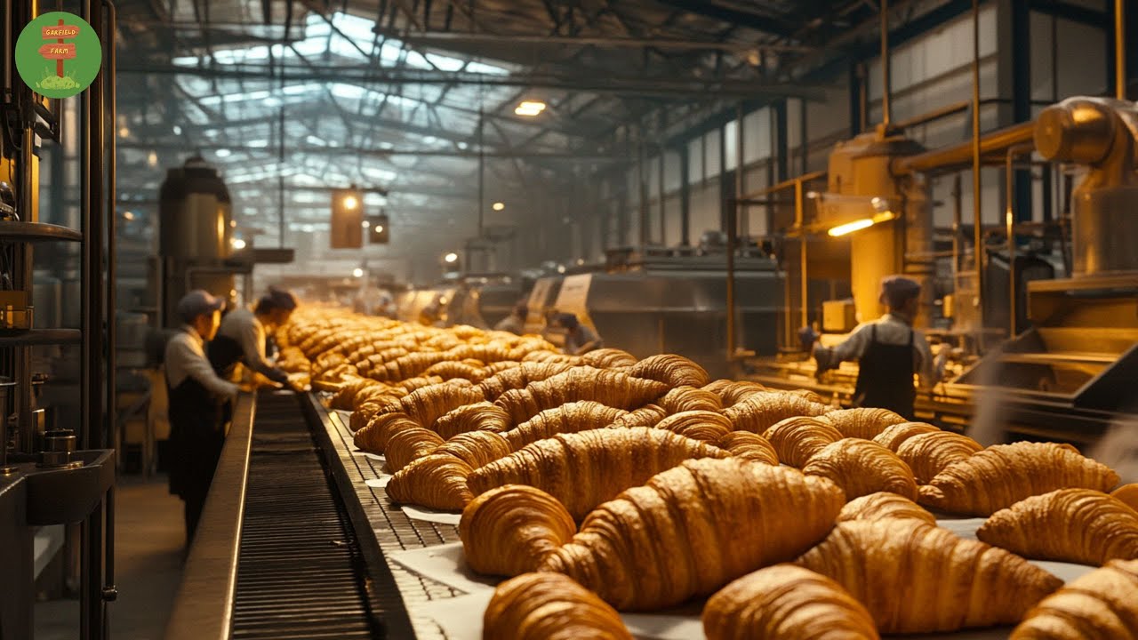 How Millions of Croissants Are Made in a Factory | Croissants Factory ...
