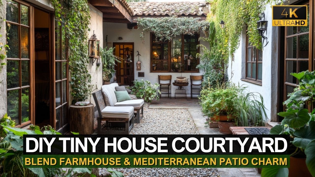 DIY Tiny House Courtyard Makeover: Blend Farmhouse & Mediterranean ...