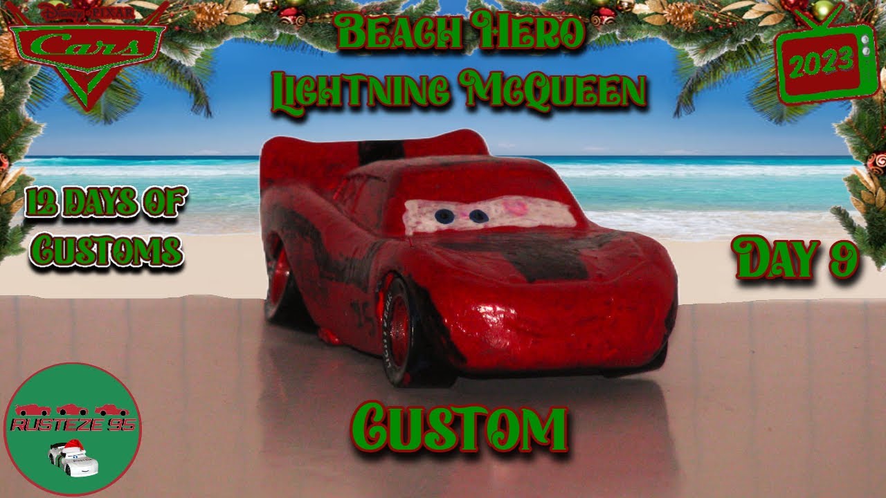 Pixar Cars "Beach Hero" Lightning McQueen Custom - Review (12 Days of ...