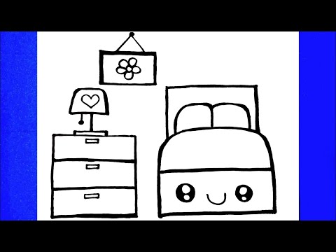 Çok Kolay Ve Çok Basit Yatak Odası Çizimi - Kolay Çizimler - Sevimli Resim Çizimleri