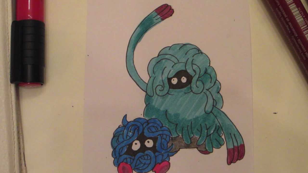 How to draw Pokemon: No.114 Tangela, No.465 Tangrowth - YouTube