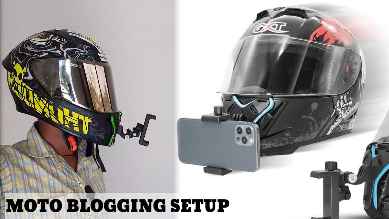 Most Affordable Phone Moto Vlogging Setup | Helmet Phone Mounte ...