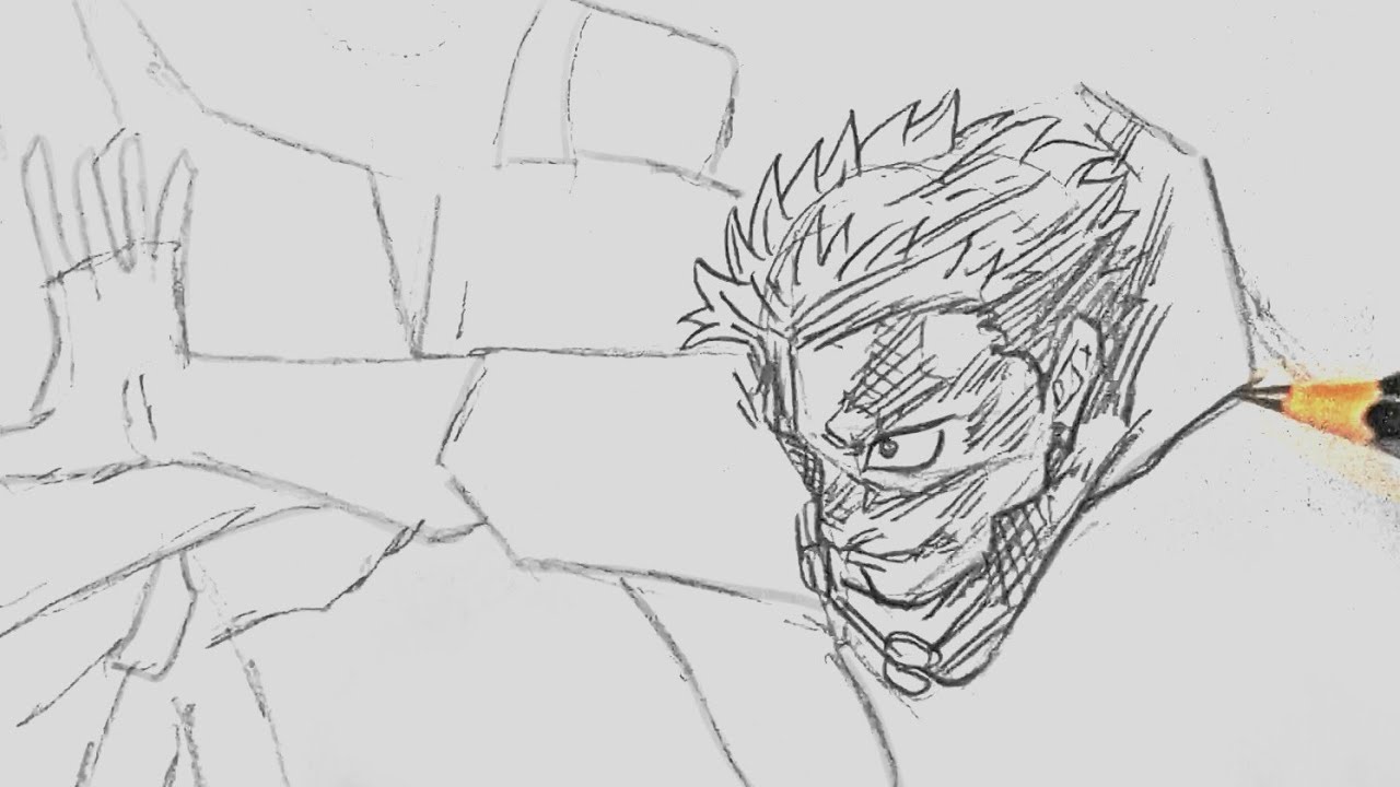 How to draw YUJI Using DISMANTLE Against SUKUNA - Jujutsu Kaisen - YouTube