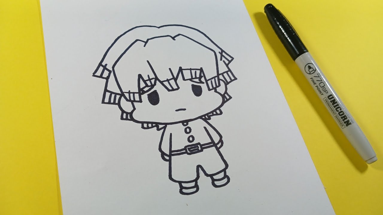 How to draw Zenitsu Chibi Demon Slayer - YouTube