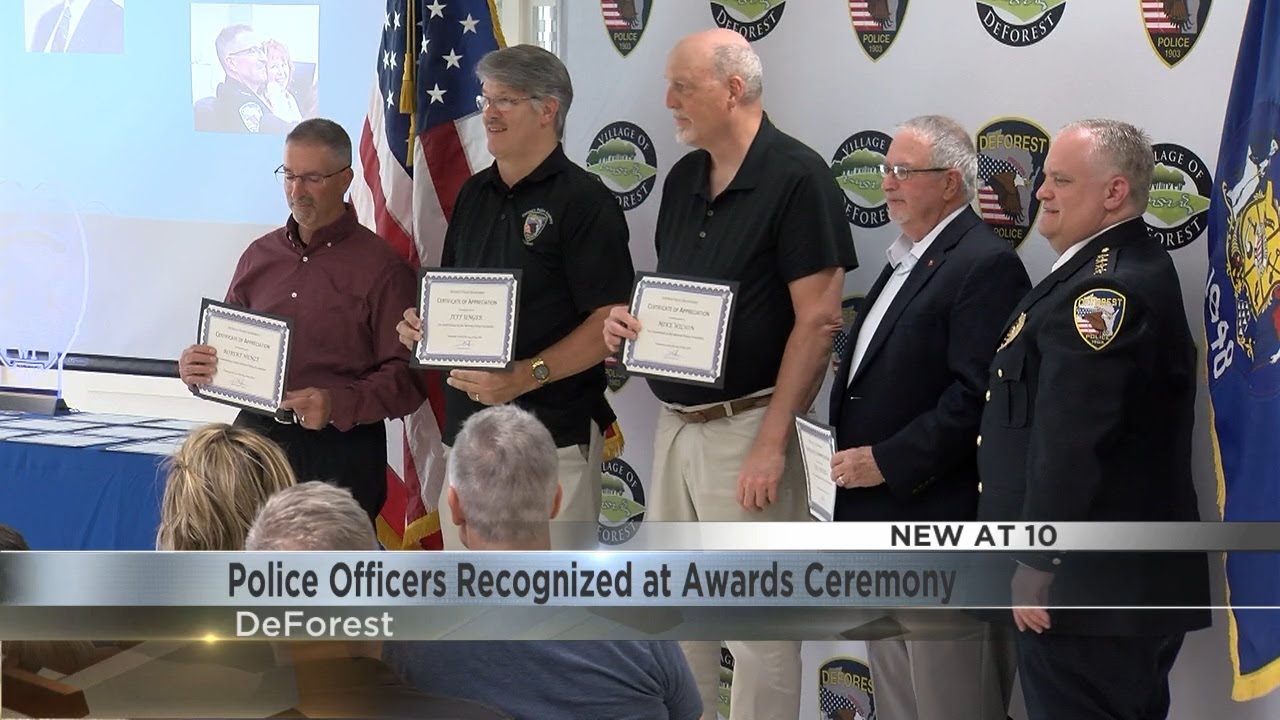 Police Officers Recognized at Awards Ceremony - YouTube