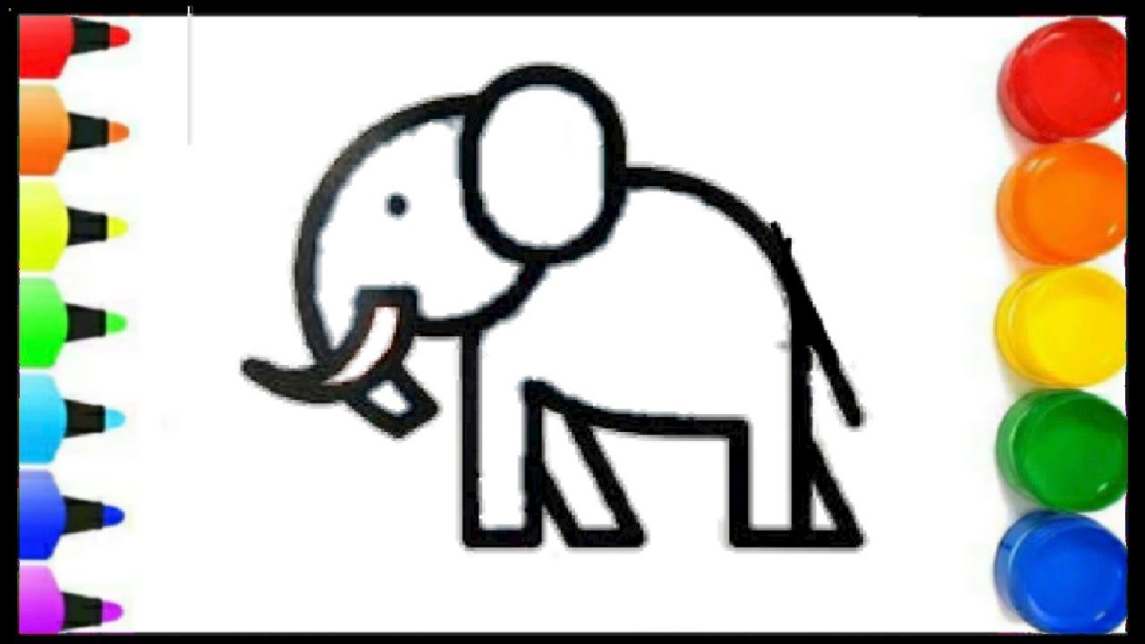 Elephant easy drawing for kids - YouTube