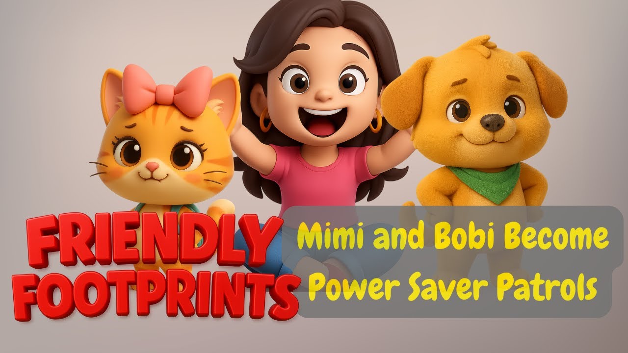 Friendly Footprints | Mimi and Bobi Become Power Saver Patrols - YouTube