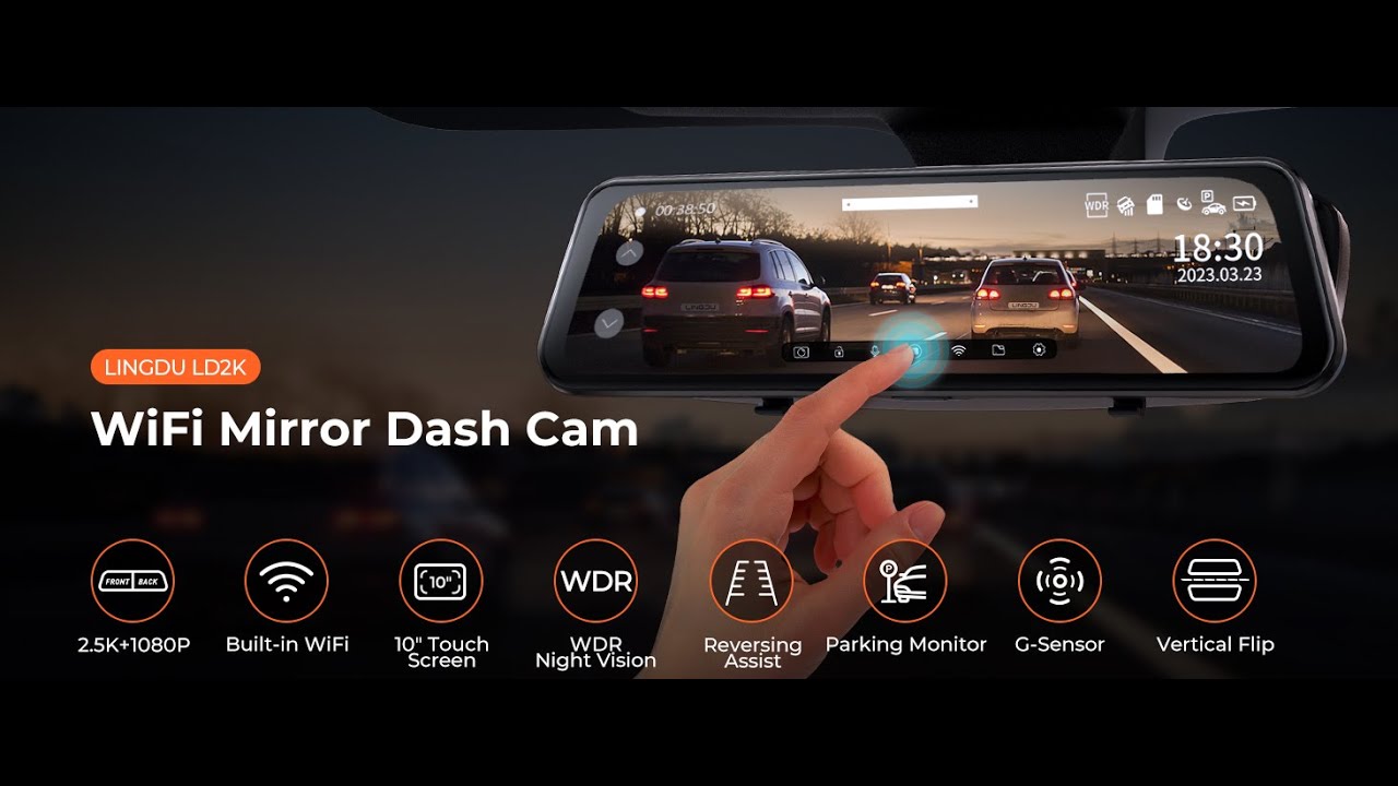 LINGDU LD2K Rear View Mirror Camera WiFi, Key Features - YouTube
