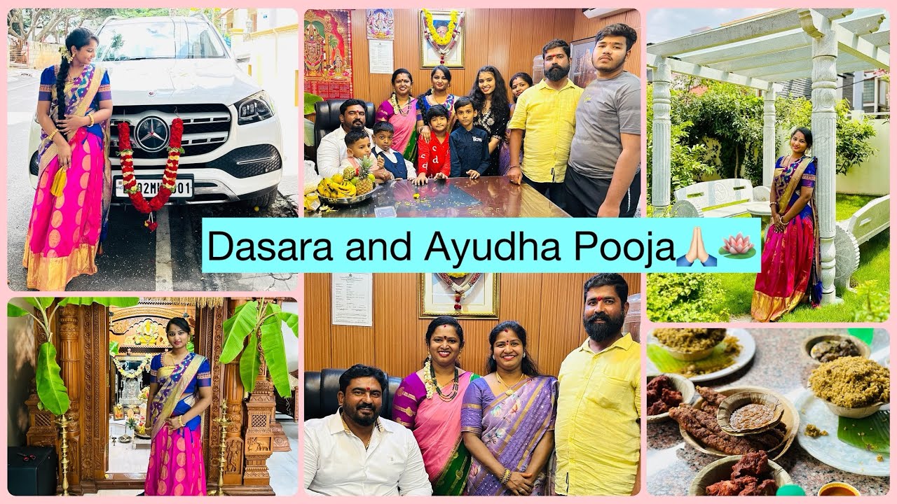 Benz 1st Ayudha Pooja🤩||Nammane Dasara Pooja🪷🙏🏻||SPURTHI VLOGS|| - YouTube