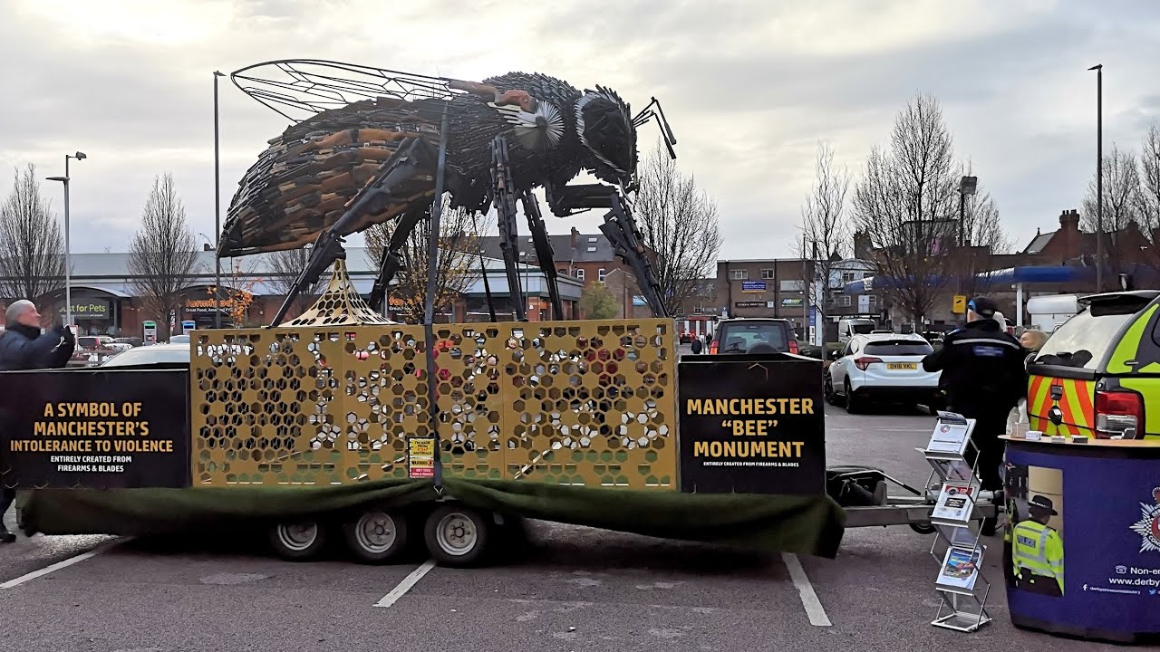 The Greater Manchester Police Bee Monument - YouTube