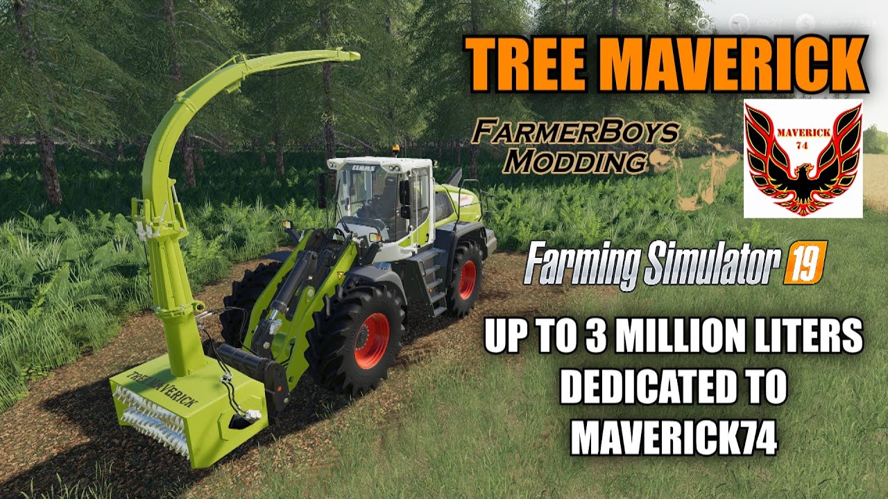 Tree Maverick Tree & Stump Chipper Mod Review Farming Simulator 19 ...