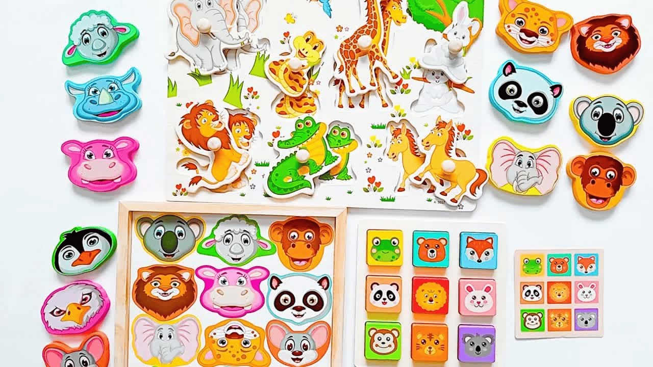Fun Animal Puzzles for Kids | Learn Animal Names and Colors ...