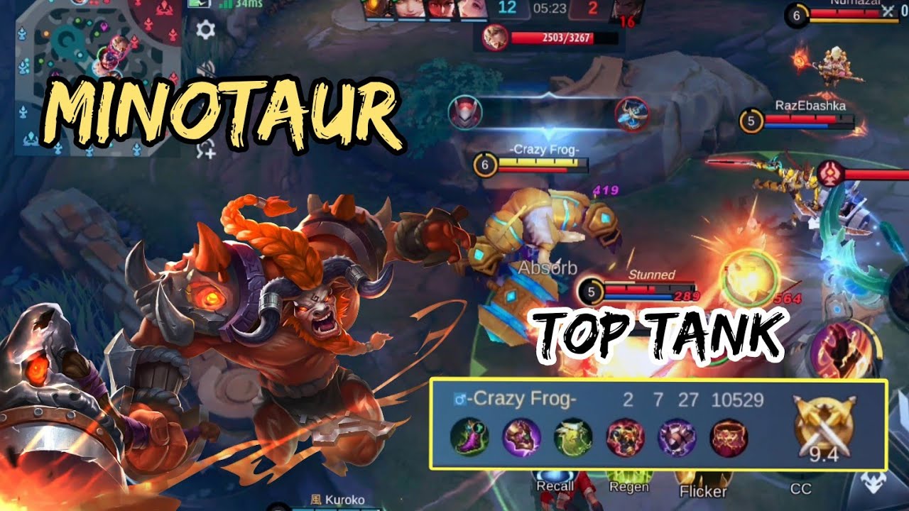 Mlbb Minotaur Gameplay | Top Global Build | Mobile Legends - YouTube