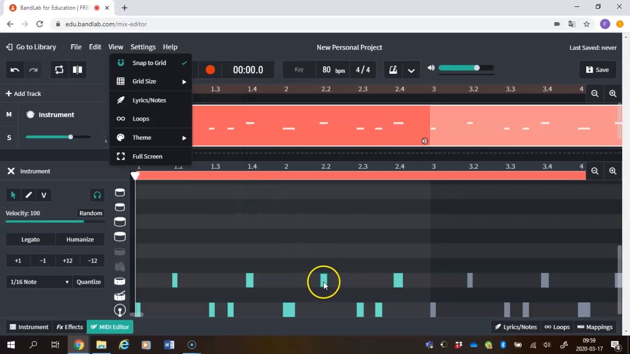 Bandlab: Snap to grid och Gridsiize - YouTube