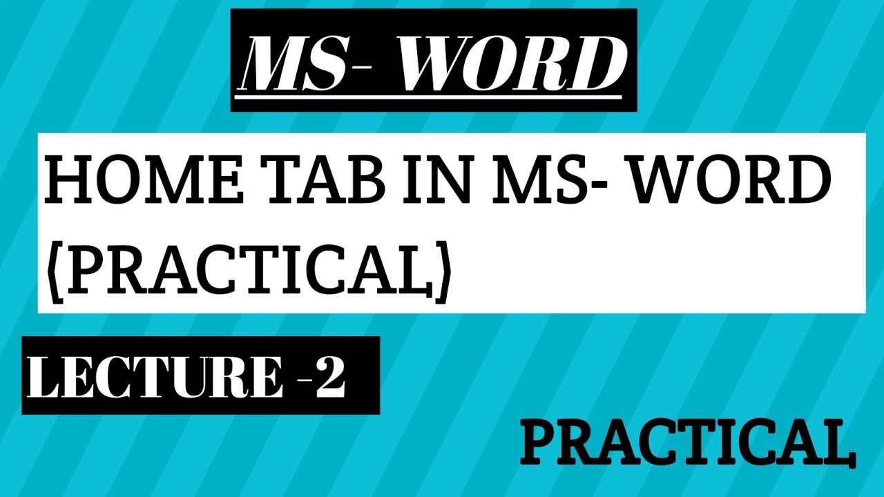 Home Tab In Ms Word (practically explain) - YouTube