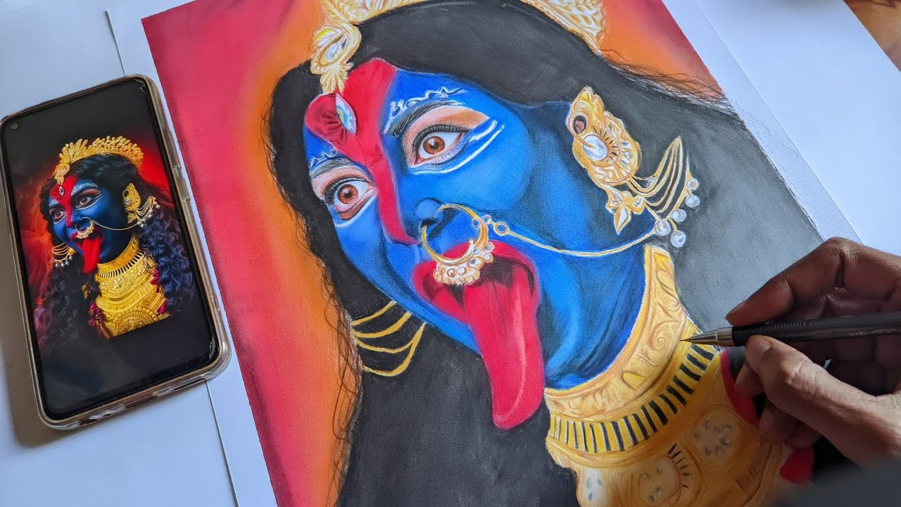 Drawing Ma Kali timelapse | Ma Kali's cosmic form | Jai mata di🙏🔥 ...