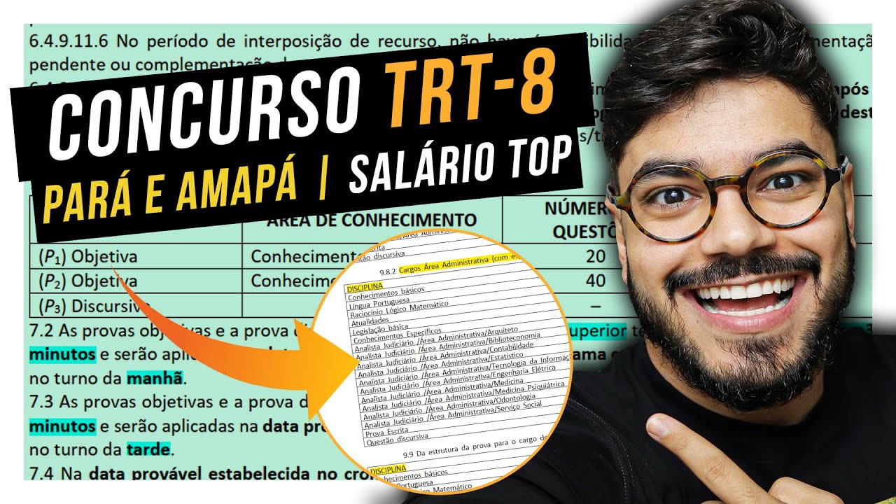ANÁLISE EDITAL DO TRT-8 (PA/AP) EM 9 MINUTOS! - YouTube