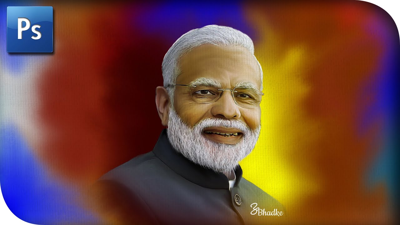 Smudge Digital Painting | Oil painting | Narendra Modi ji | Learn Step ...