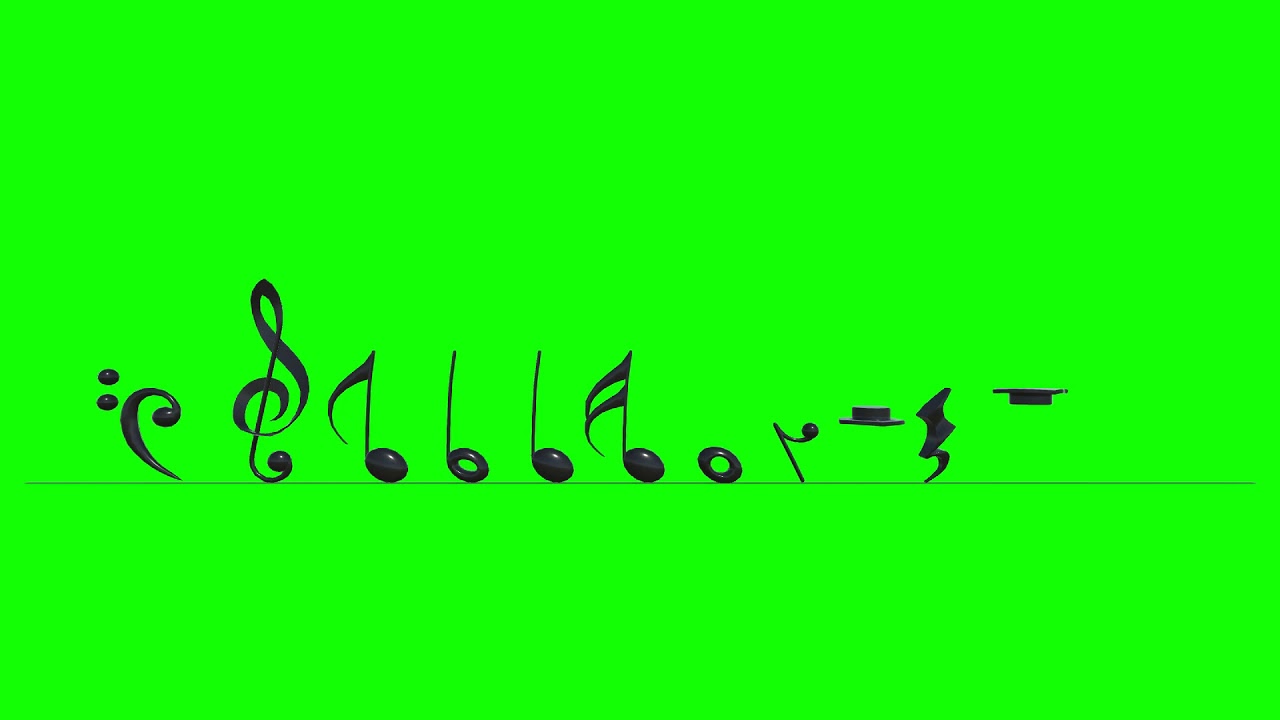 Amazing Music Notes In A Line Animation Green Screen - YouTube