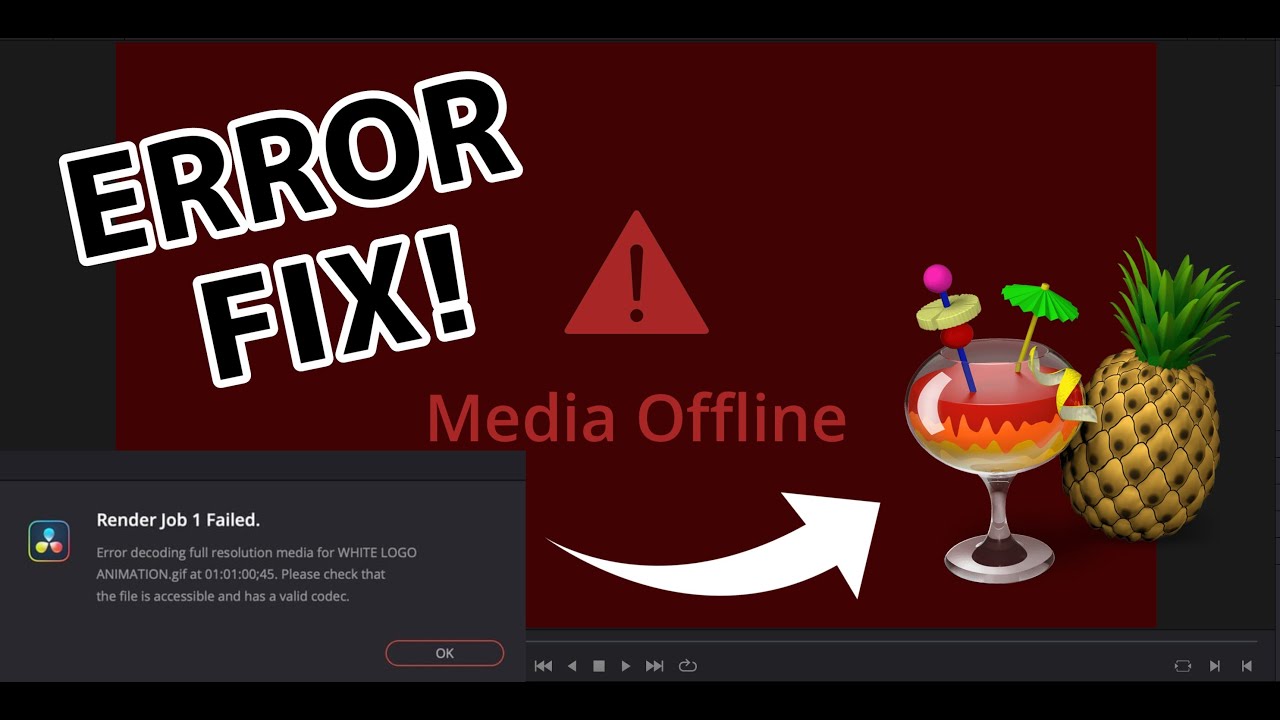 Davinci Resolve MEDIA OFFLINE ERROR FIX using HANDBRAKE! - YouTube