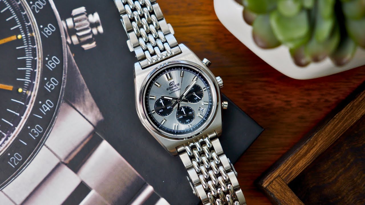 Casio Edifice Chrono Panda EFB730D-7AV - StrapHabit Beads of Rice ...