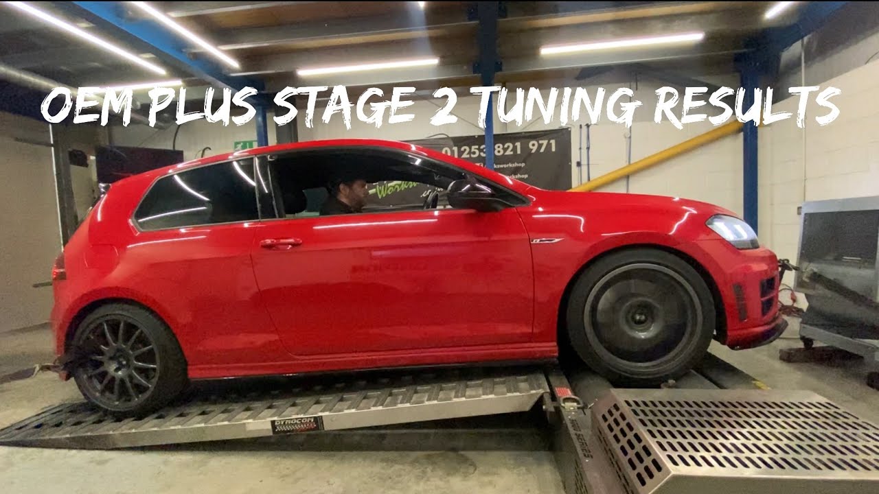 OEM+ STAGE 2 MK7 GOLF R REMAPPING RESULTS WITH OVER RUN - YouTube