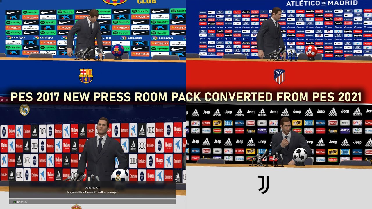 PES 2017 NEW PRESS ROOM PACK CONVERTED FROM PES 2021 - YouTube