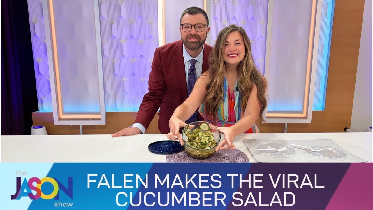 Falen makes the viral cucumber salad. And gets some help from her ...