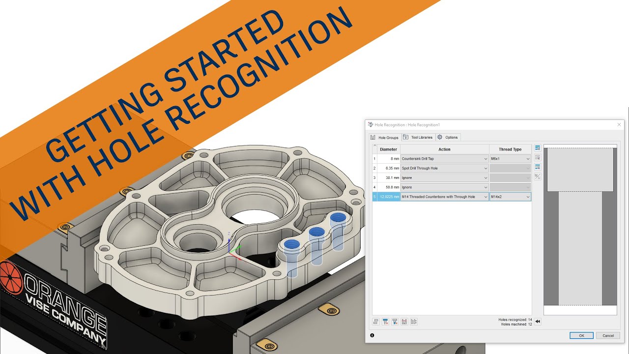 Fusion 360 Hole Recognition Getting Started With 3 Axis Mills Youtube