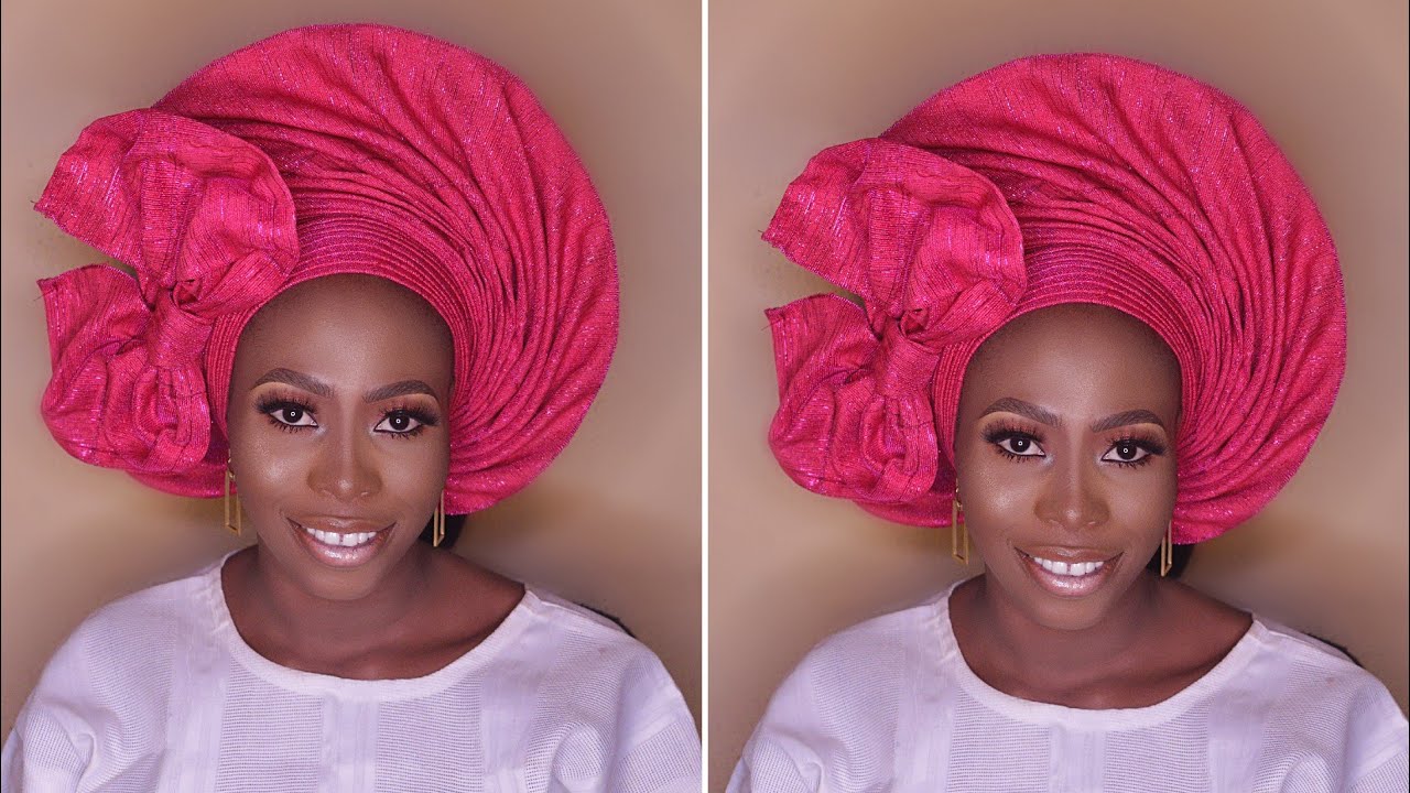 Fan Gele Tutorial With Bow; Gele Styles - Beginner friendly - YouTube
