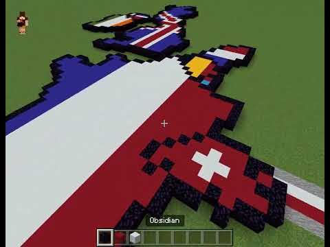 How to build a World Flag Map in Minecraft Part 4: Switzerland, Austria ...
