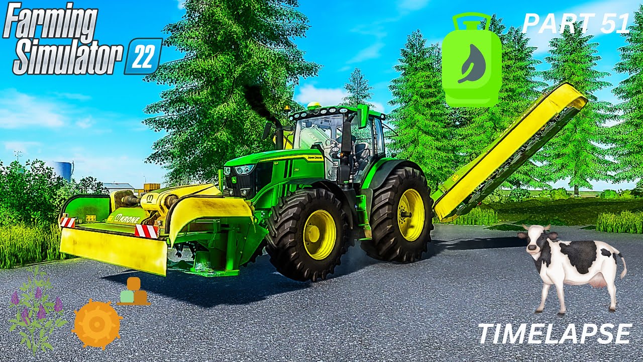 MOWING WITH 6R250🚜 | BUILDING A BIG FARM IN GERMANY | PART 51 | FS22 ...