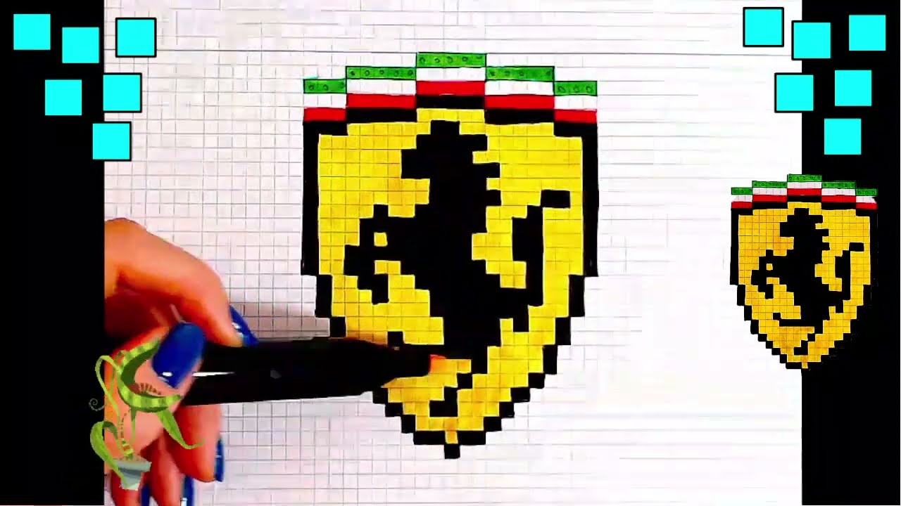 Ferrari Logo Pixel Art Easy Pixel Art, Pixel Art, Pixel Art, 43% OFF