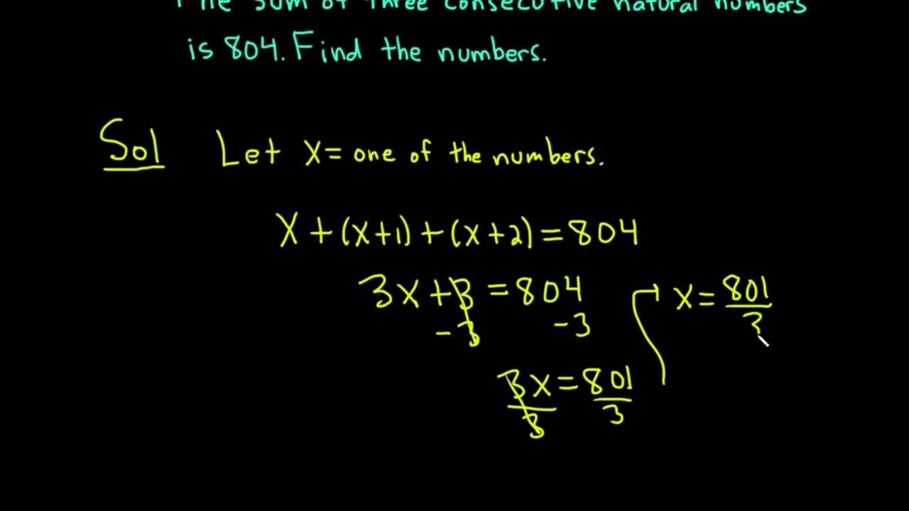 The Sum of Three Consecutive Natural Numbers - YouTube