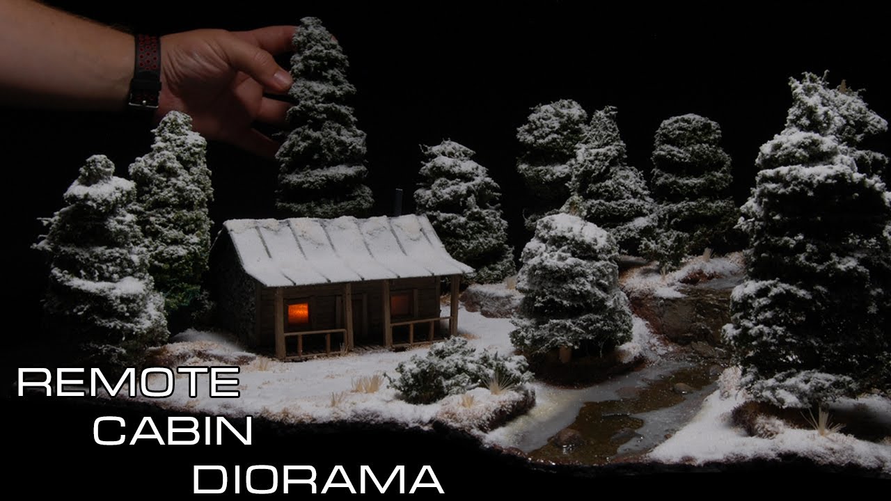 Remote Winter Cabin in The Woods Diorama - YouTube