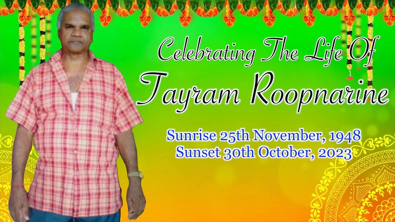 Tayram Roopnarine Funeral Service - YouTube
