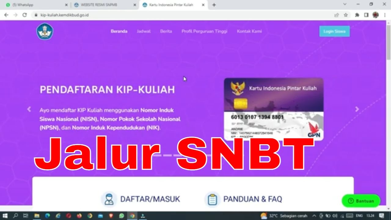 Jadwal pendaftaran KIP Kuliah jalur SNBT 2023 (Seleksi Nasional ...